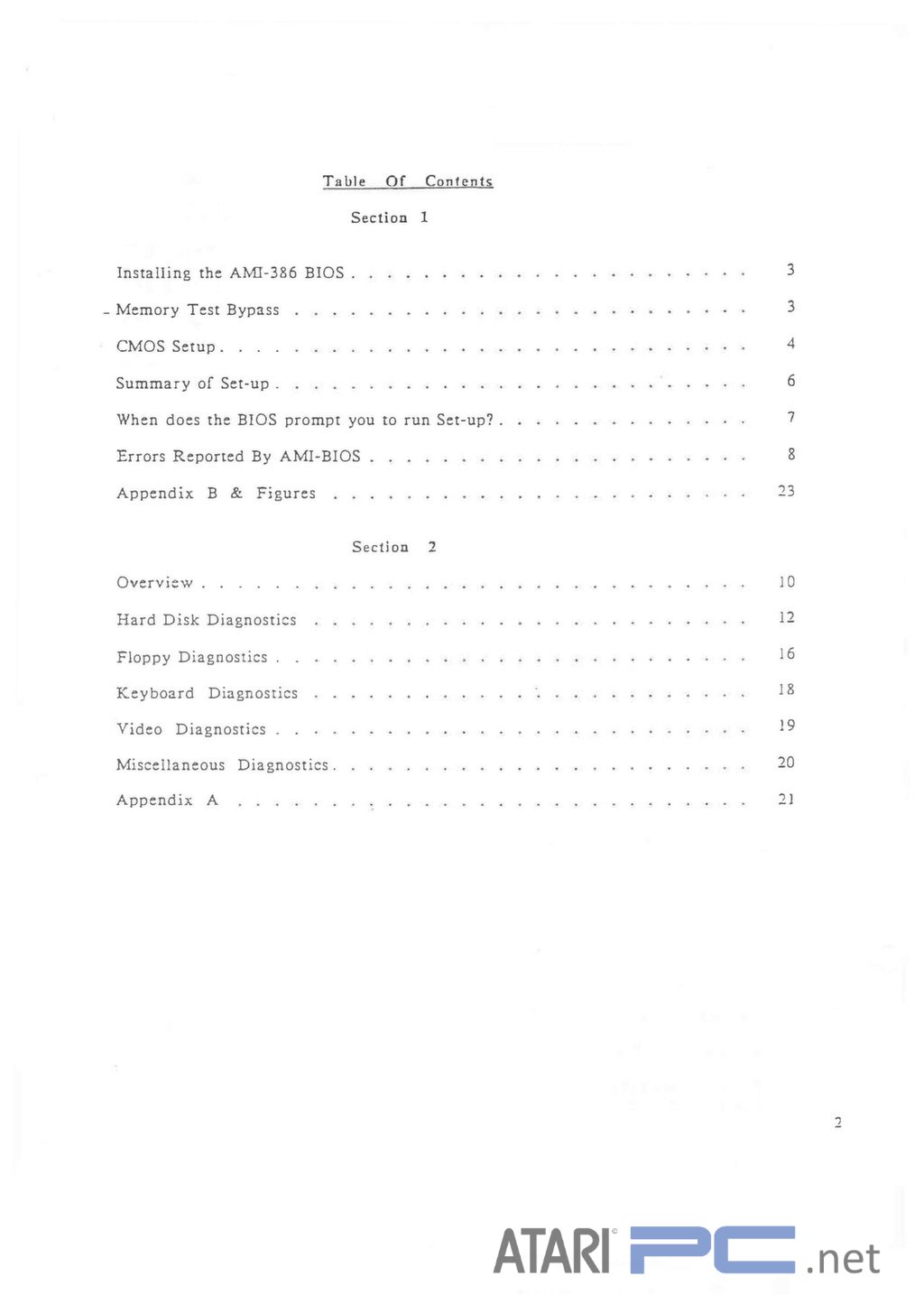 Atari PC5 (AMI-386 BIOS PLUS) User Manual – Atari PC | IBM PC ...